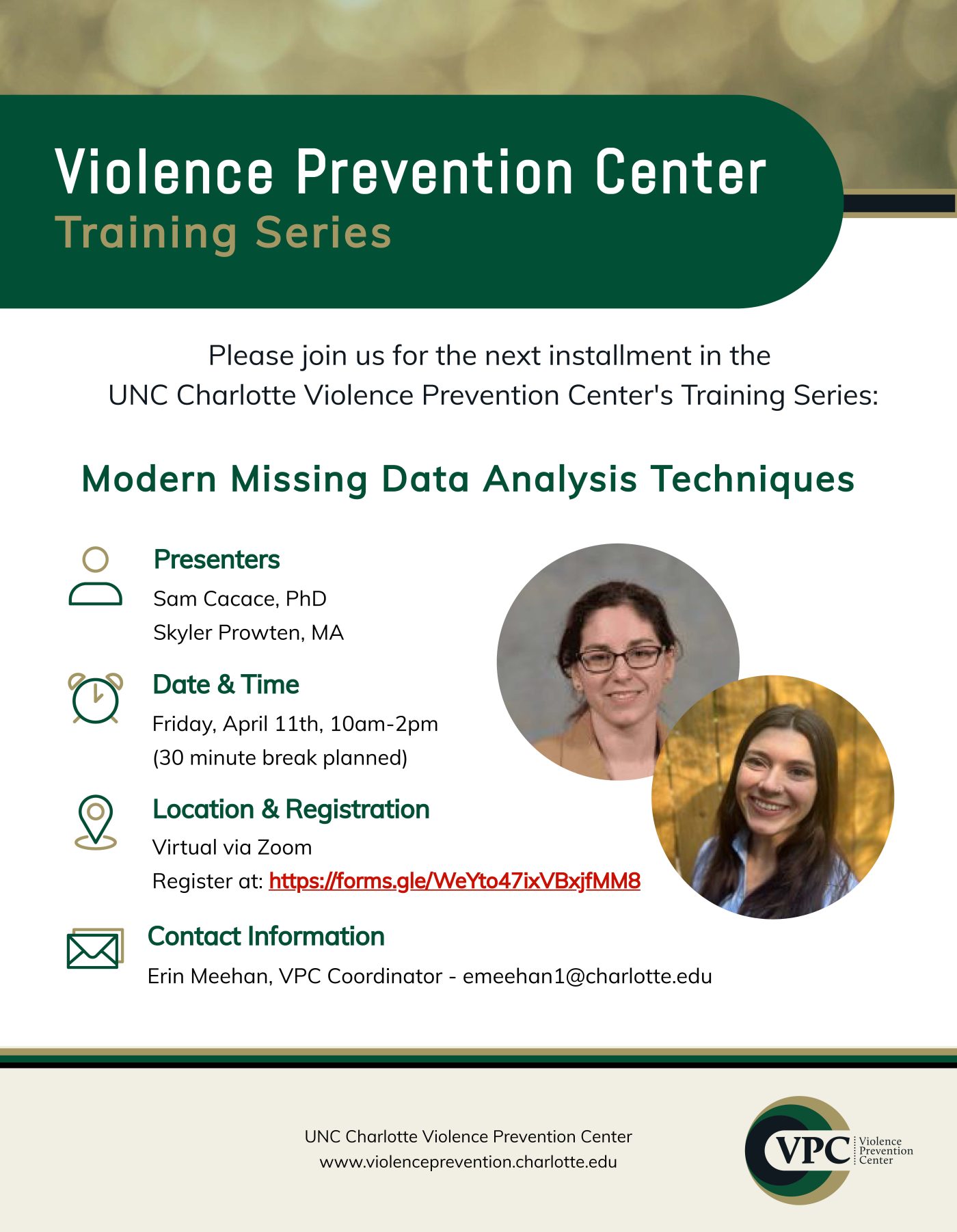 VPC Training Series - UNC Charlotte Violence Prevention Center